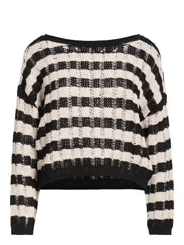Only Striped Crewneck Sweater - Black
