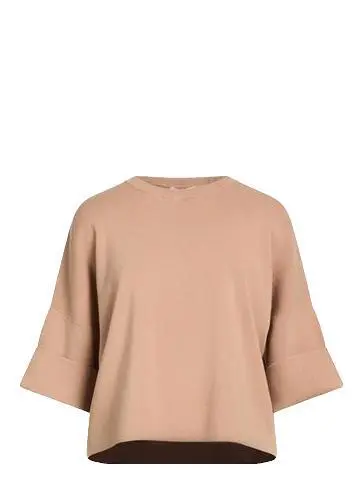 KONTATTO Knit Short Sleeve Sweater - Camel