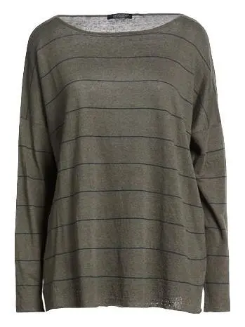 ARAGONA Striped Knit Sweater - Green