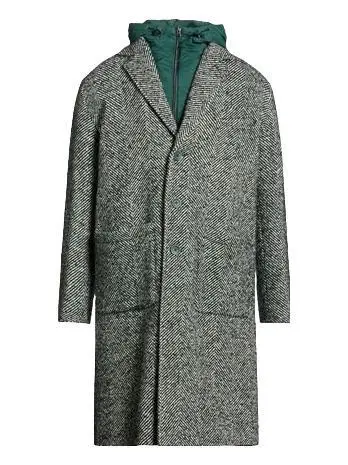 Herno Single-breasted Tweed Coat - Green
