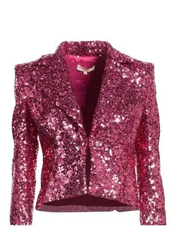 W LES FEMMES BY BABYLON Cropped Sequined Blazer - Pink