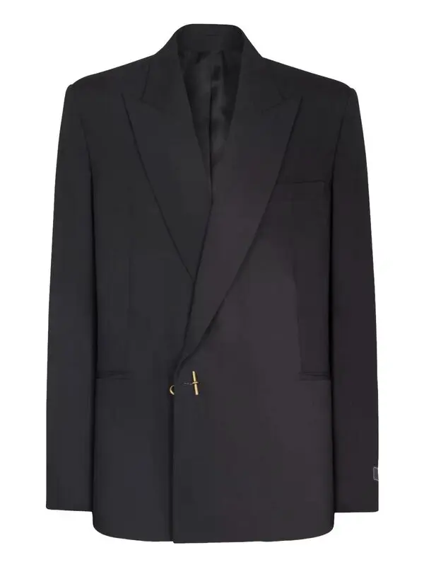 Balmain Notched-lapel Wool Blazer - Black