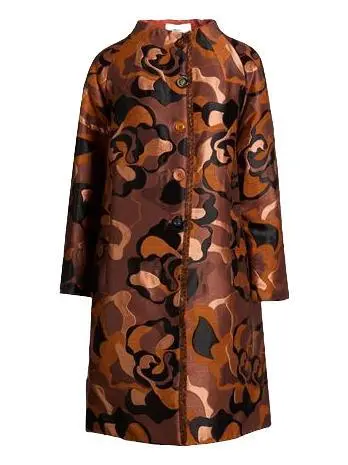 Malìparmi Floral Jacquard Single-breasted Coat - Brown