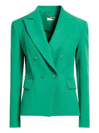 LIU •JO Double-breasted Twill Blazer - Green