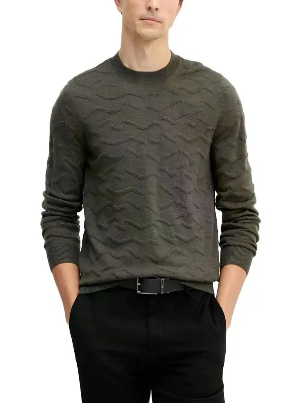 Armani Exchange Patterned Crew-neck Sweater - Brown