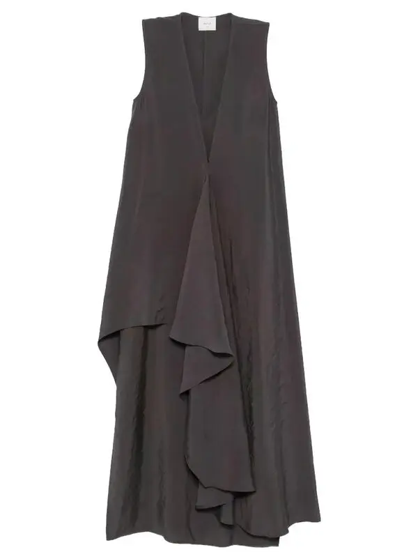 ALYSI V-neck Ruffle Maxi Dress - Grey