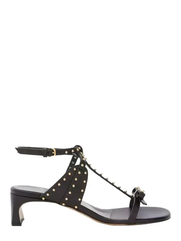 ODISSI Jackie Mid Leather Sandals - Black