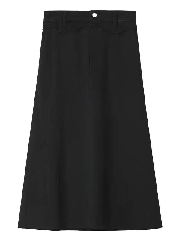 MAISON MARGIELA Frayed A-line Midi Skirt - Black