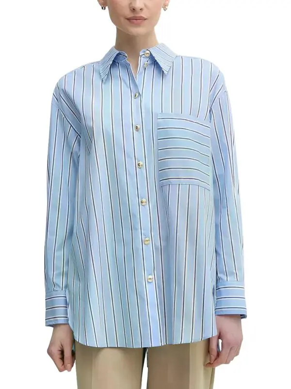 MARC AUREL Striped Shirt - Blue