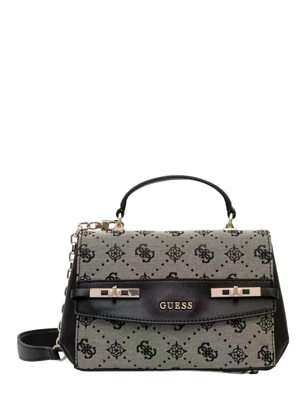 Guess Melinda Logo-print Tote Bag With Chain Detail - Neutrals