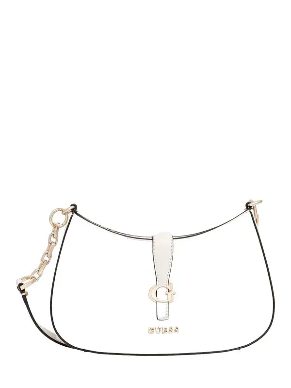 Guess Chain Detail Shoulder Bag - White