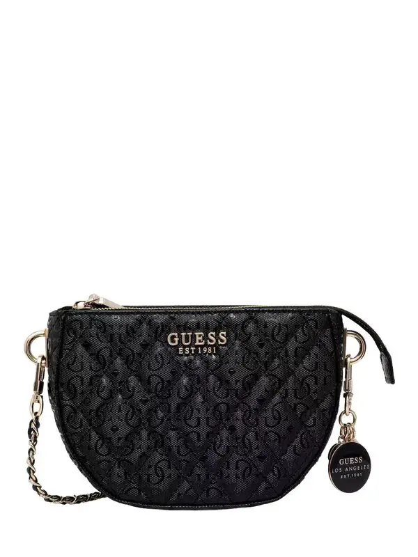 Guess Quilted Charm Shoulder Bag - Black