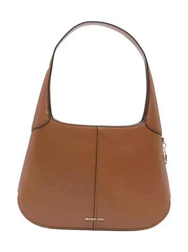 Michael Kors Leather Tote Bag With Logo Charm - Brown