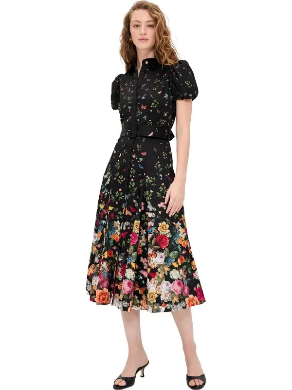 Alice + Olivia Henrietta Midi Dress - Solar Strength Black