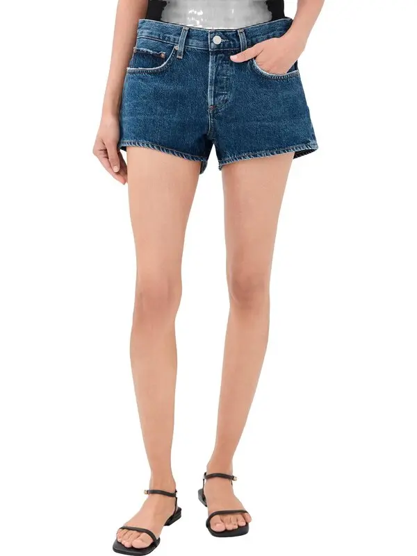 AGOLDE Low-rise Denim Parker Shorts - Enamour