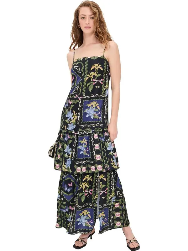 Misa Paulette Maxi Dress - Patchwork Butterfly