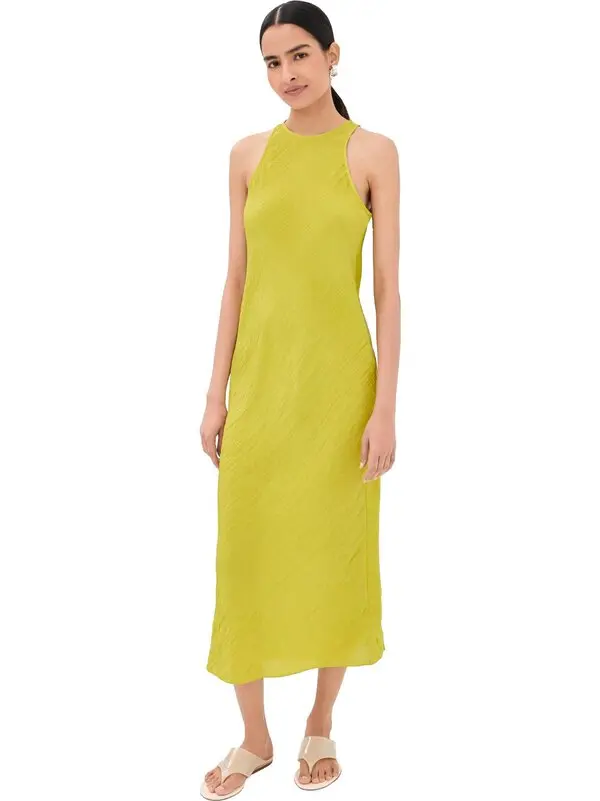 Tibi Crinkle Slip Midi Bias Dress - Peapod
