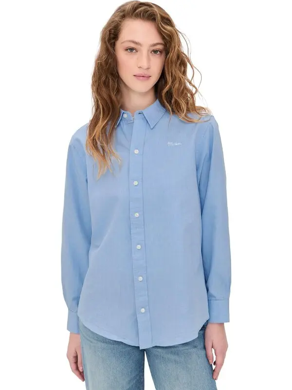 MOTHER The Bestie Button-down Shirt - Light Blue