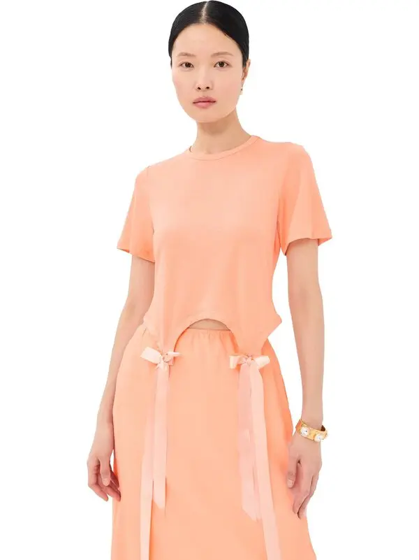 Simone Rocha Bow Tail Easy T-shirt - Clementine