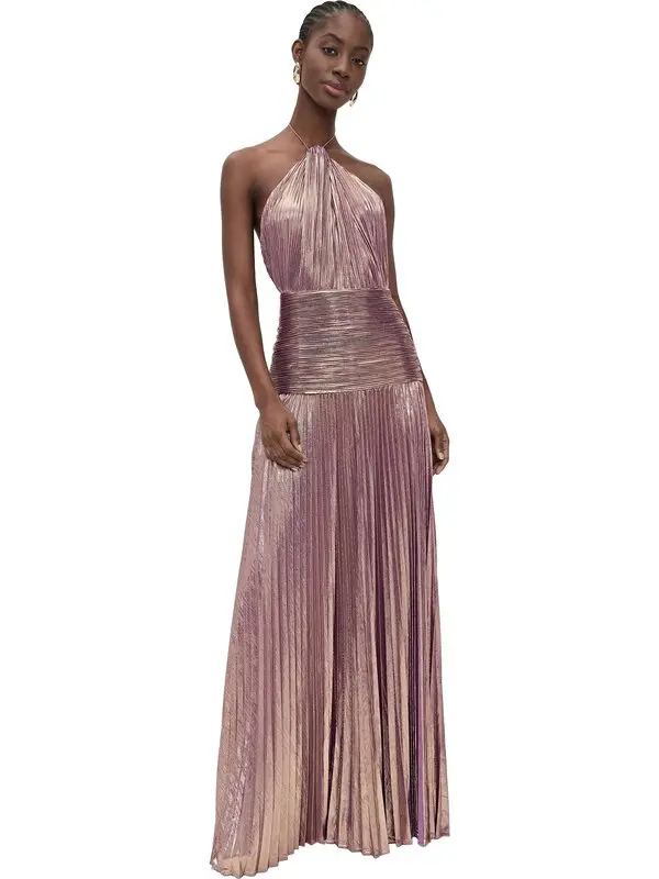 Retrofete Thalia Maxi Dress - Purple/gold