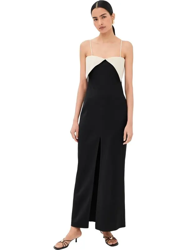 Nanushka Nelma Maxi Dress - Black/ecru