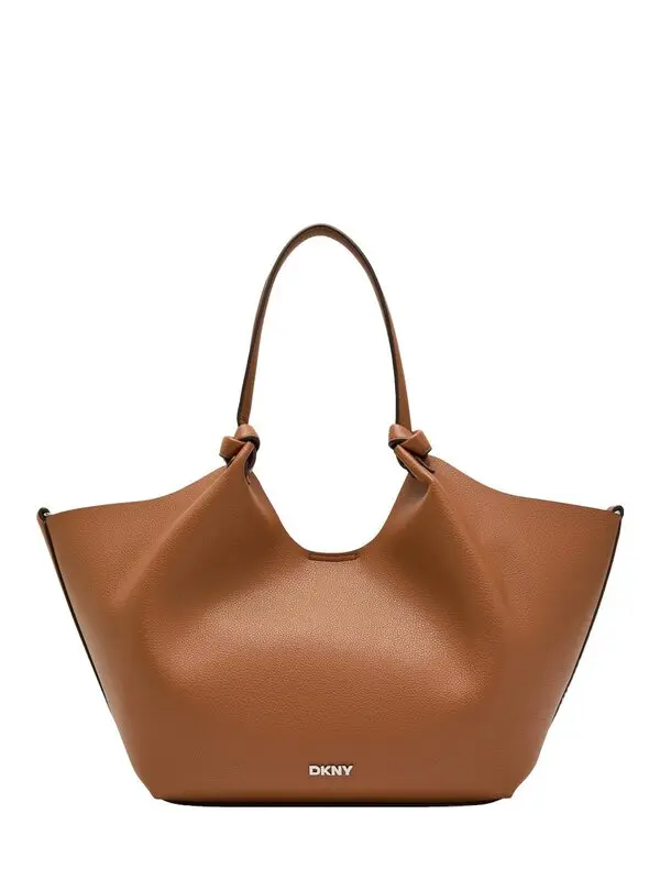 Dkny Grained Leather Tote Bag - Brown