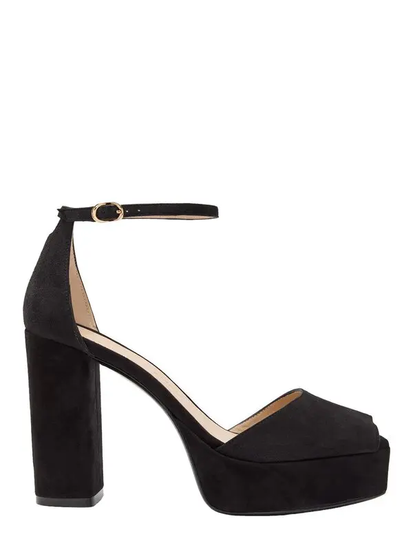 STUART WEITZMAN Sabrina 110 Suede Platform Sandals - Black