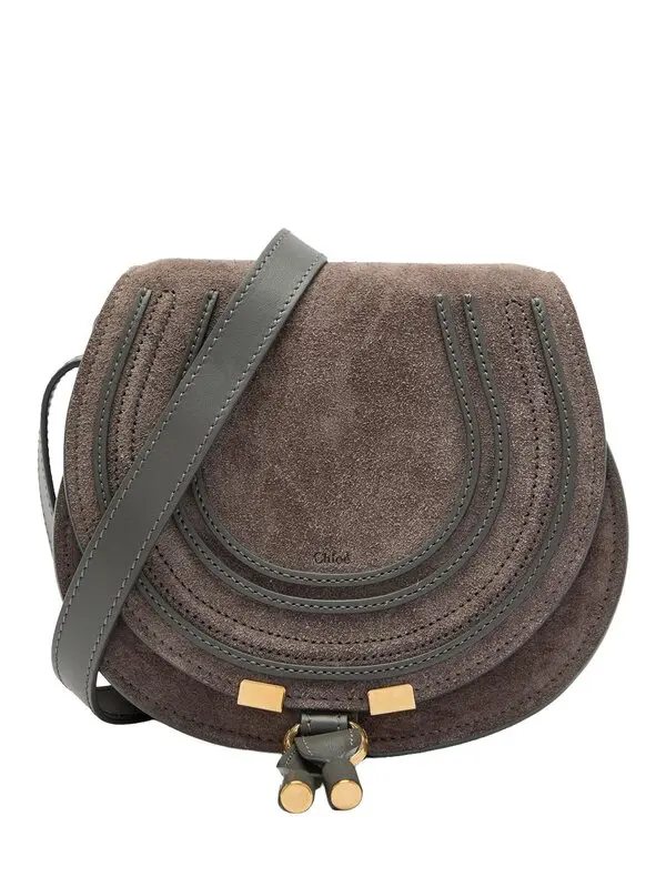 Chloé Marcie Small Saddle Bag - Grey