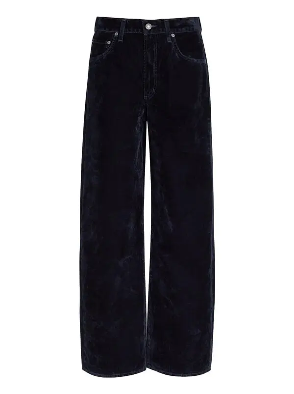 AGOLDE Low Curve Barrel-leg Velvet Jeans - Navy