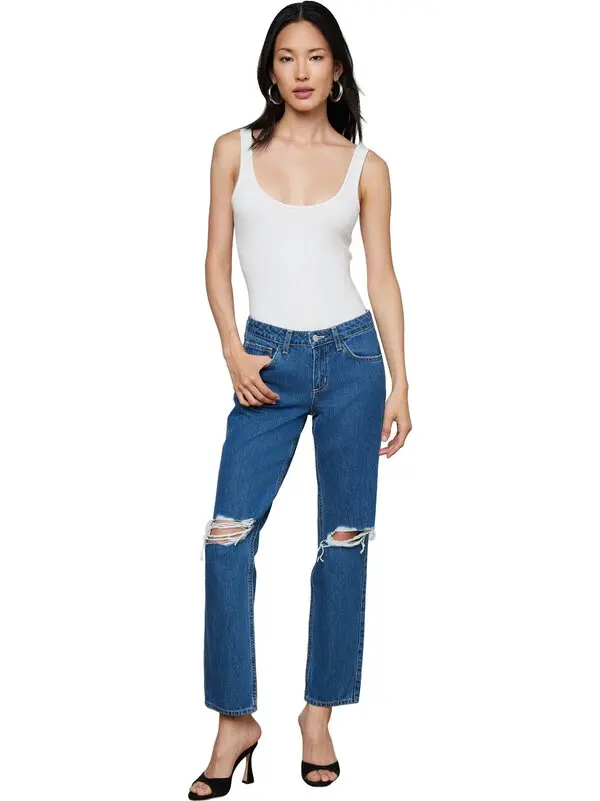 L'Agence Nevia Slouchy Straight-leg Jean - Memphis Destruct