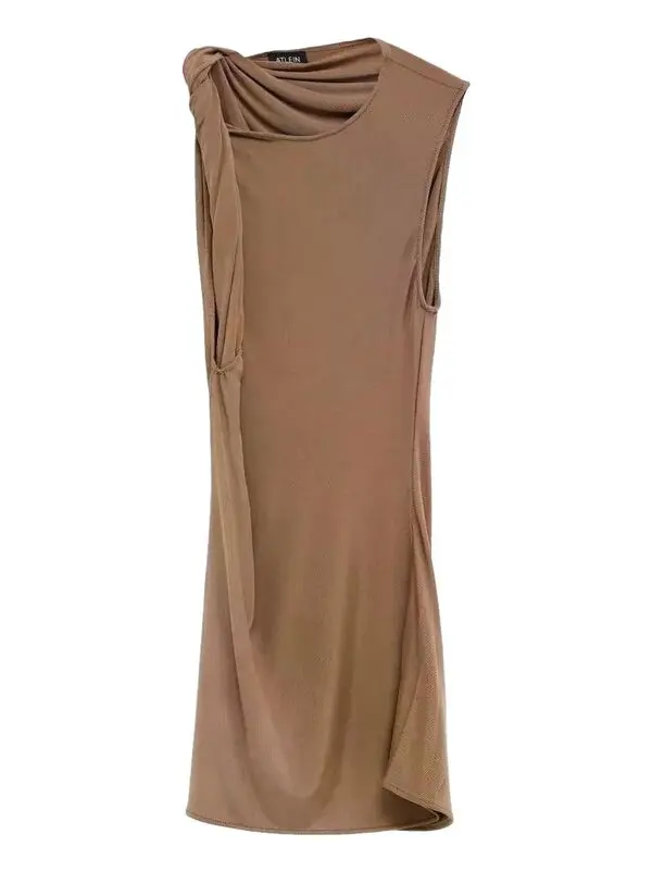 Atlein Draped Sleeveless Top - Neutrals