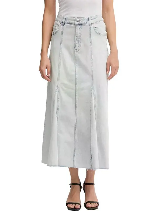 OUI Panelled Midi Skirt - Blue