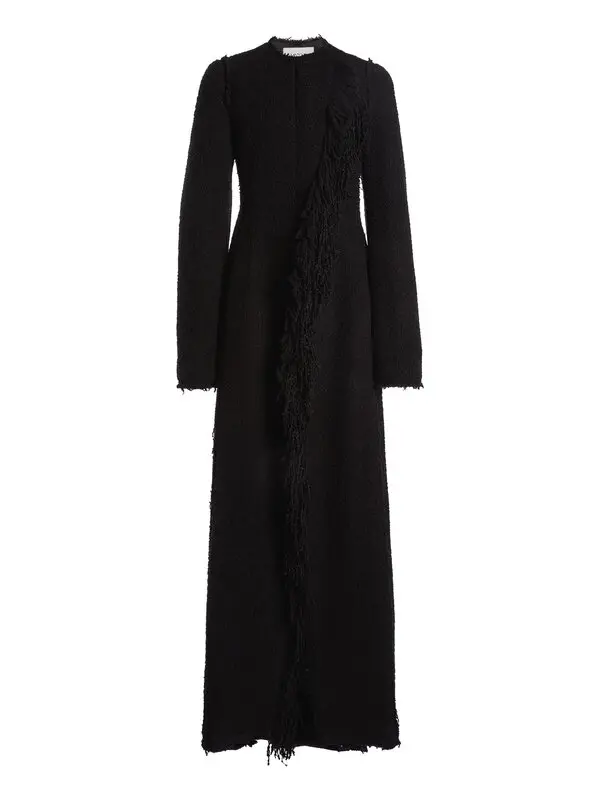 LANVIN Woven Cape-sleeve Coat - Black