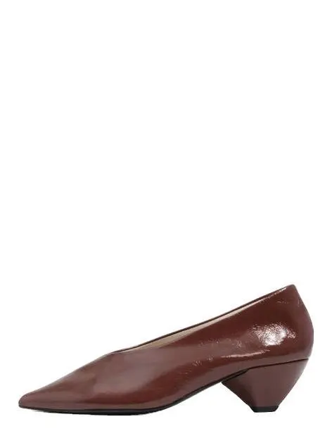 Bimba Y Lola Leather Mid-heel Court Shoe - Brown