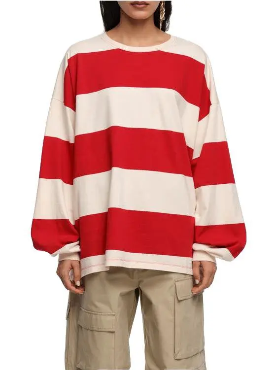 Bimba Y Lola Striped Loose-fit T-shirt - Red