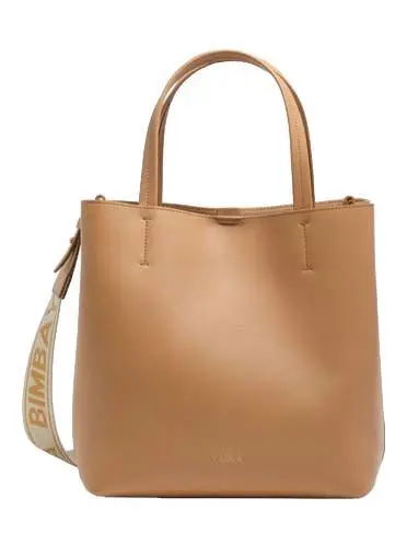 Bimba Y Lola Medium Leather Tote Bag With Magnetic Closure - Hazelnut