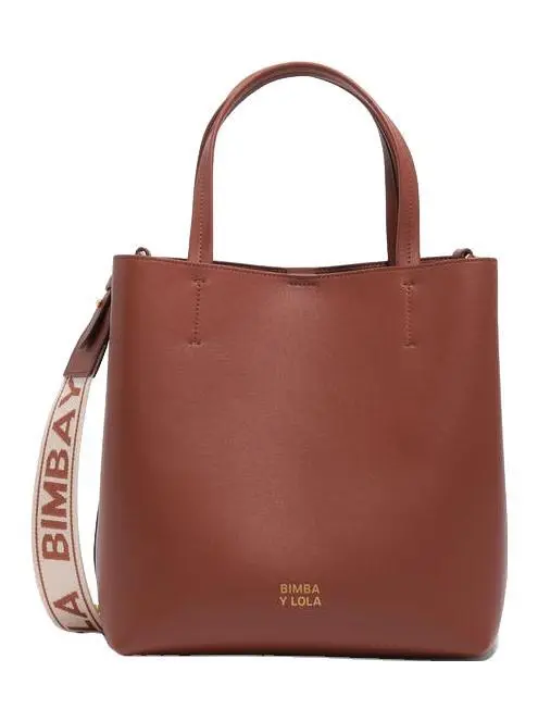 Bimba Y Lola Medium Leather Shoulder Bag - Nut
