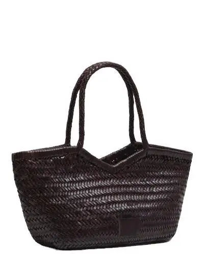 Bimba Y Lola Large Braided Leather Shopper Bag - Aubergine