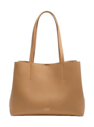 Bimba Y Lola Leather Shopper Bag - Hazelnut