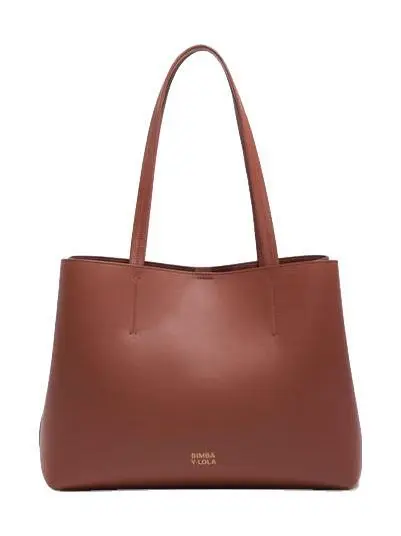 Bimba Y Lola Leather Shopper Bag - Nut