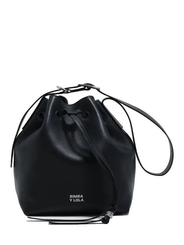 Bimba Y Lola Large Leather Bucket Bag - Dark Anthracite