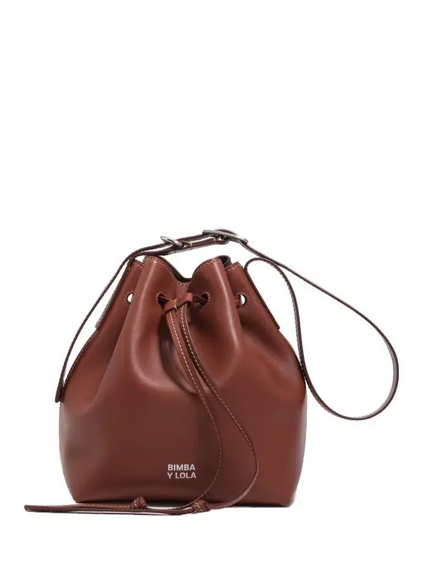 Bimba Y Lola Large Leather Bucket Bag - Nut