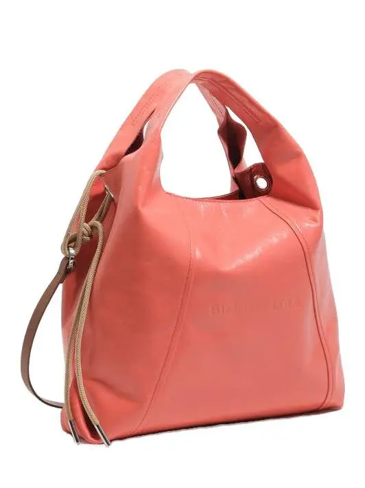 Bimba Y Lola Leather Handbag With Shoulder Strap - Coral