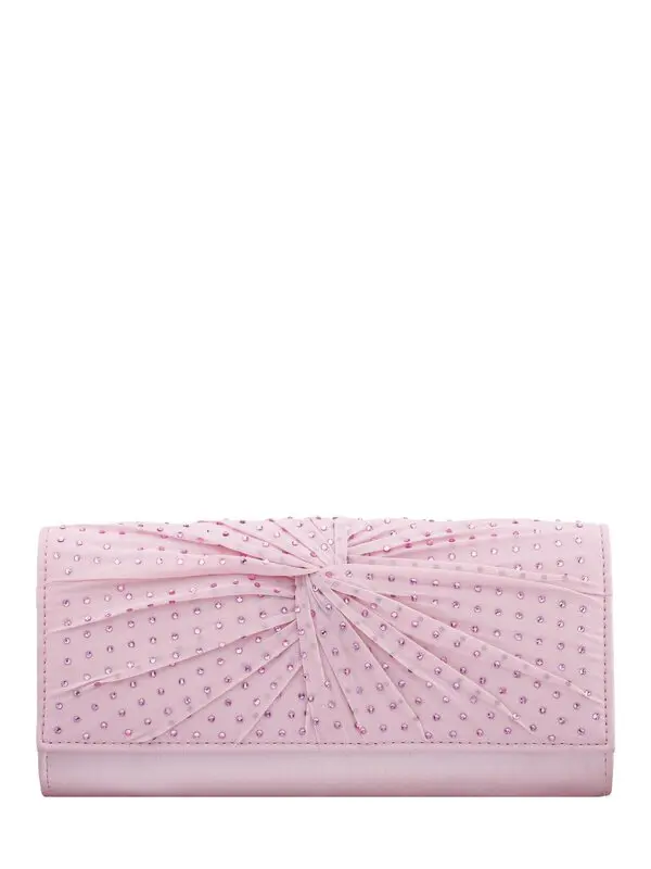Nina Crystal Embellished Clutch - Icy Pink