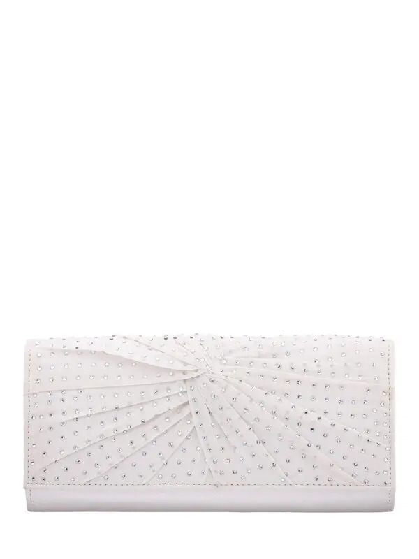 Nina Crystal Embellished Clutch - Ivory