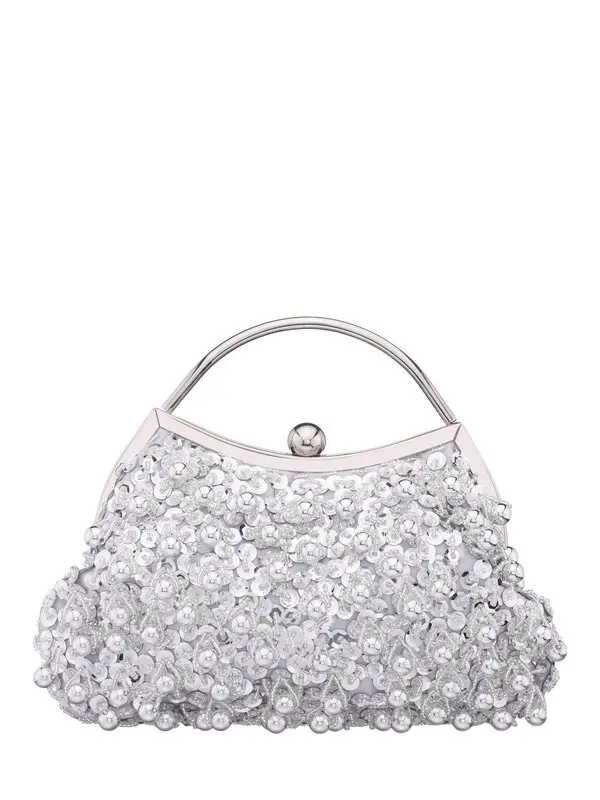 Nina Rava Embellished Clutch - Silver