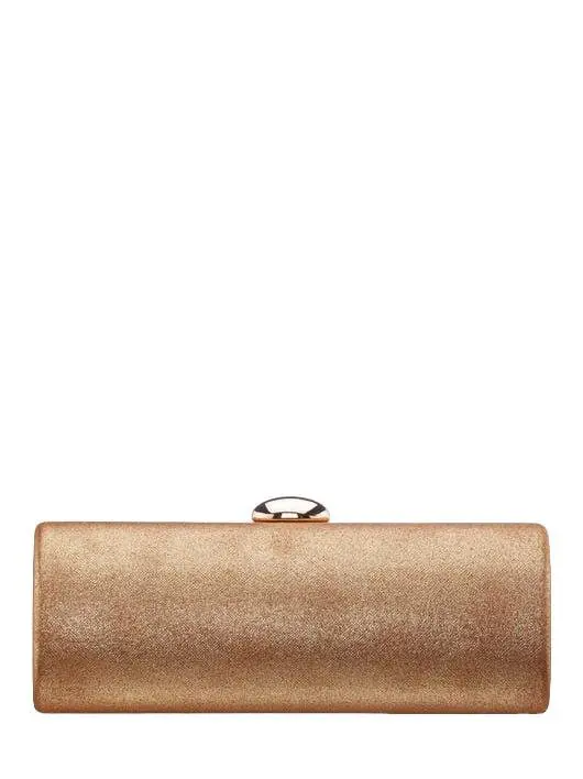 Nina Xandra Metallic Faux Leather Frame Clutch - Pure Gold