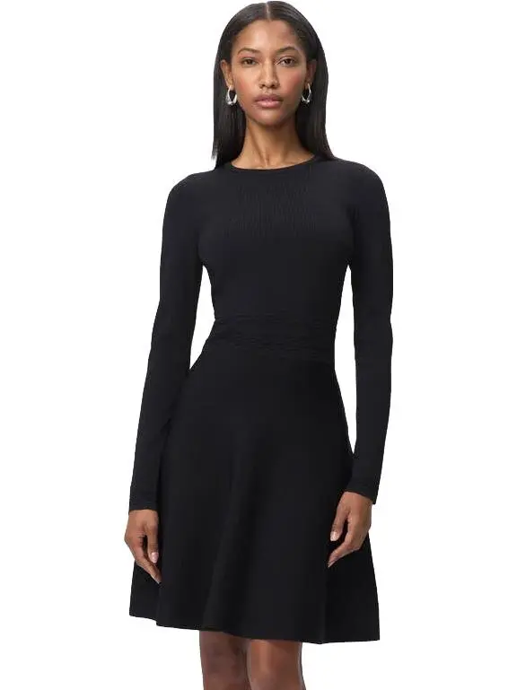 Herve Leger The Delaney Fit & Flare Knit Dress - Black
