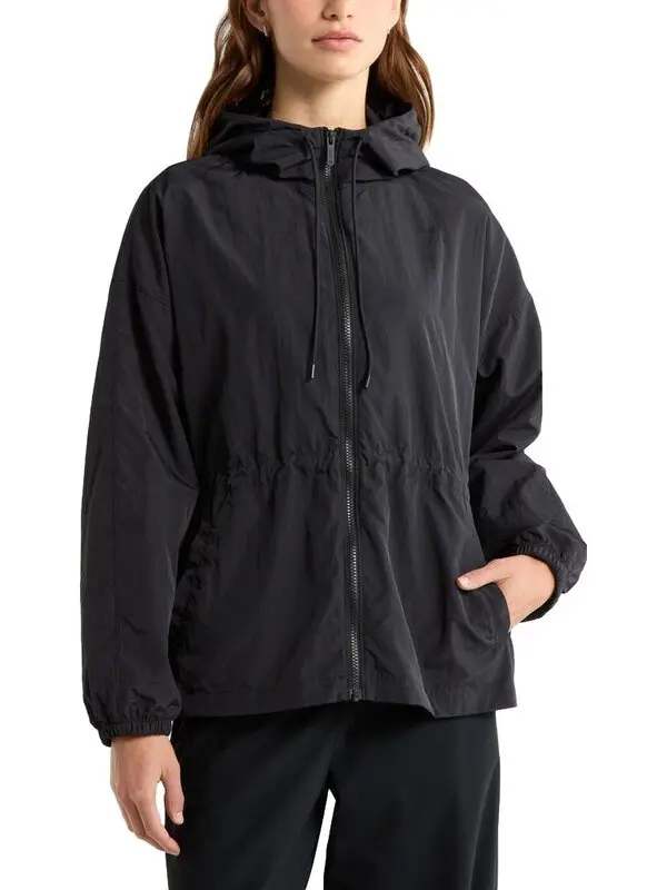 Zella Day To Day Cinched Windbreaker - Black