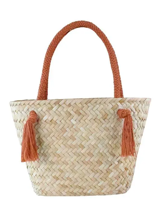 Likhâ Seagrass Large Tote Bag - Rust